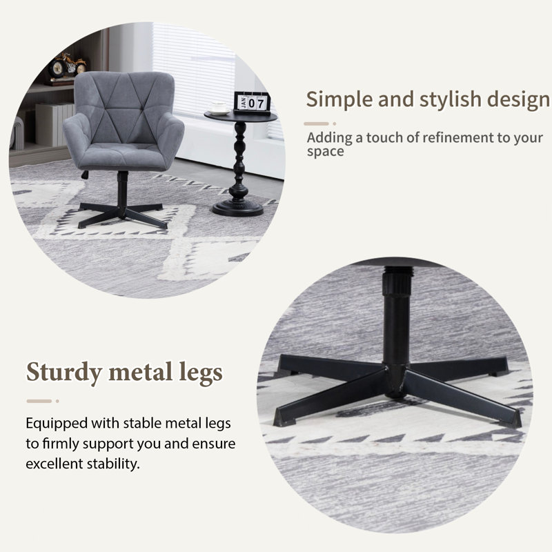 Grey velvet desk chair no wheels store